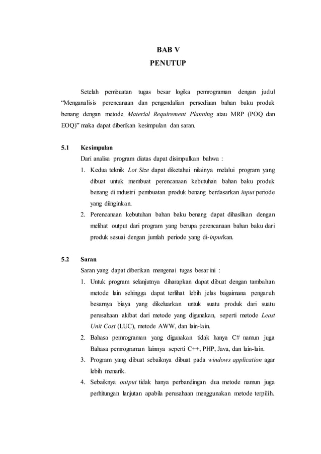 BAB V Penutup TB | DOCX