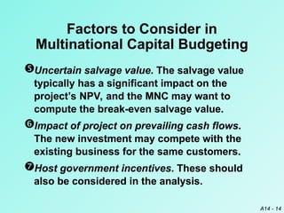 Chapter 14 - Multinational Capital Budgeting | PPT