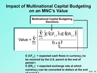 Chapter 14 - Multinational Capital Budgeting | PPT