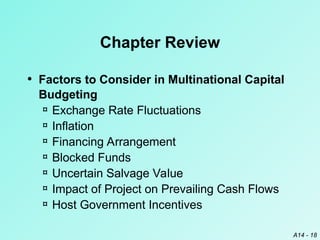 Chapter 14 - Multinational Capital Budgeting | PPT