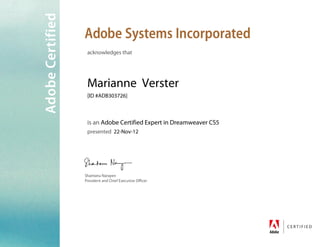 Adobe ACE Certificate | PPT