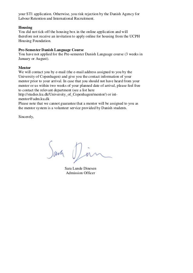 KU Letter of Admission