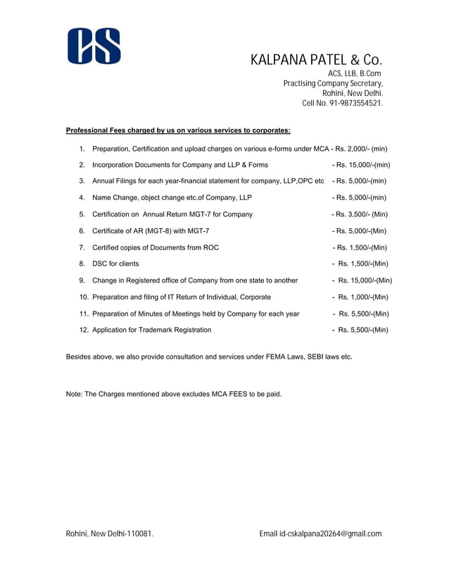 PCS Kalpana-Profile | PDF