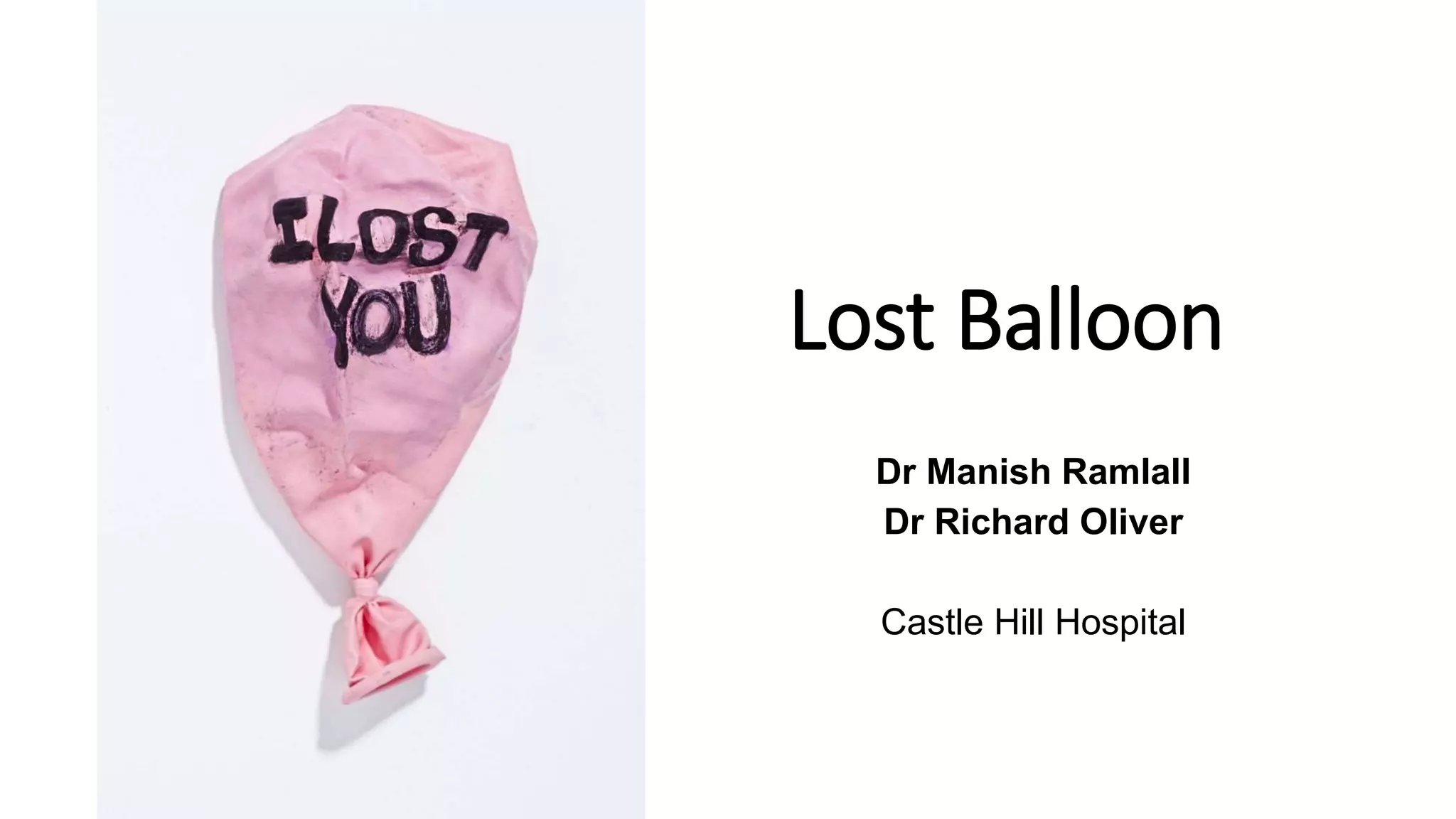 Lost Balloon - Manish Ramlall | PPT