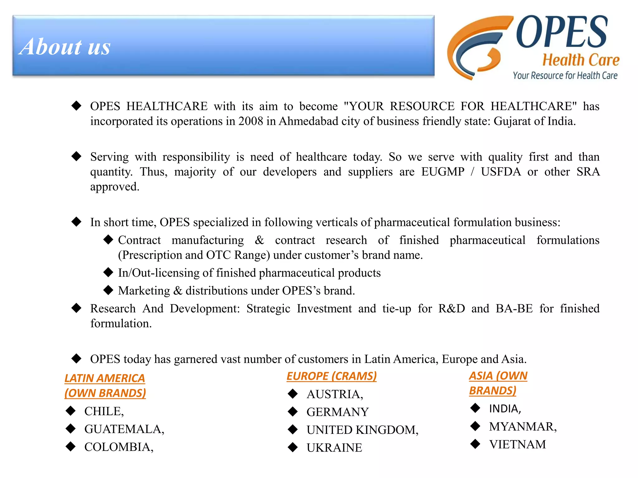 OPES Company breif-2016 | PPTX