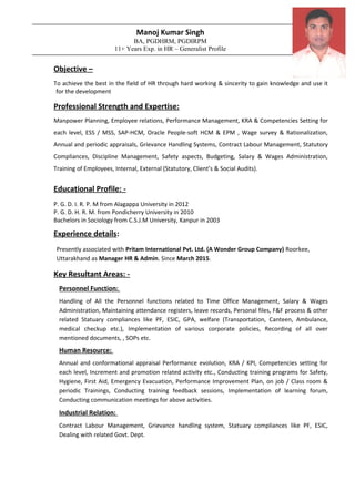 CV - Manoj singh 27-04-15 | PDF