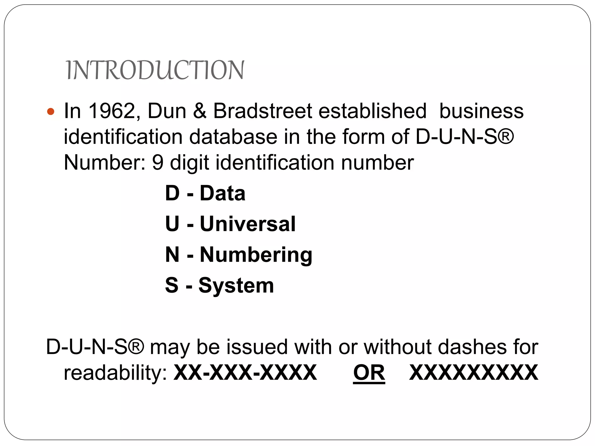 D-U-N-S & FEI Number | PPTX