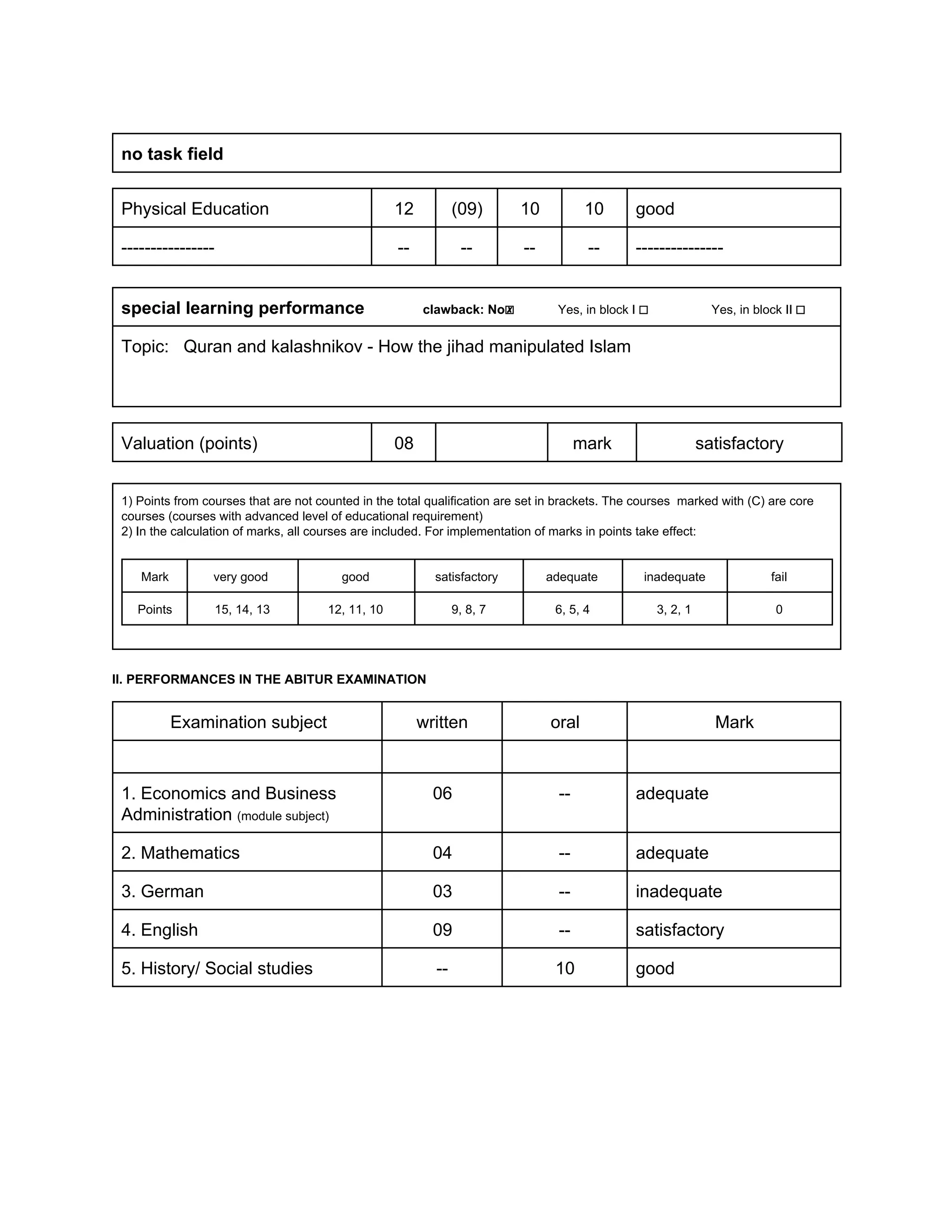 HigherEducationEntranceQualificationTranscript | PDF | Secondary ...