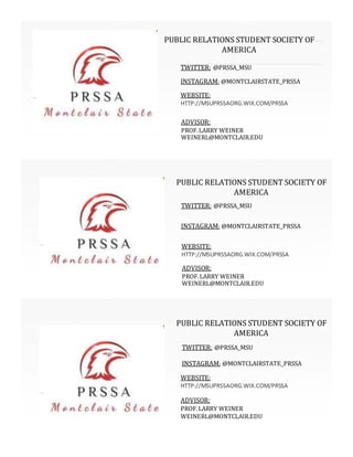 PRSSA acceptence student day hand outs | DOCX