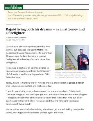 Rajabi living both his dreams — as an a.. | PDF