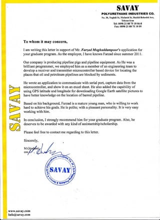 Savay Recommendation Letter | PDF