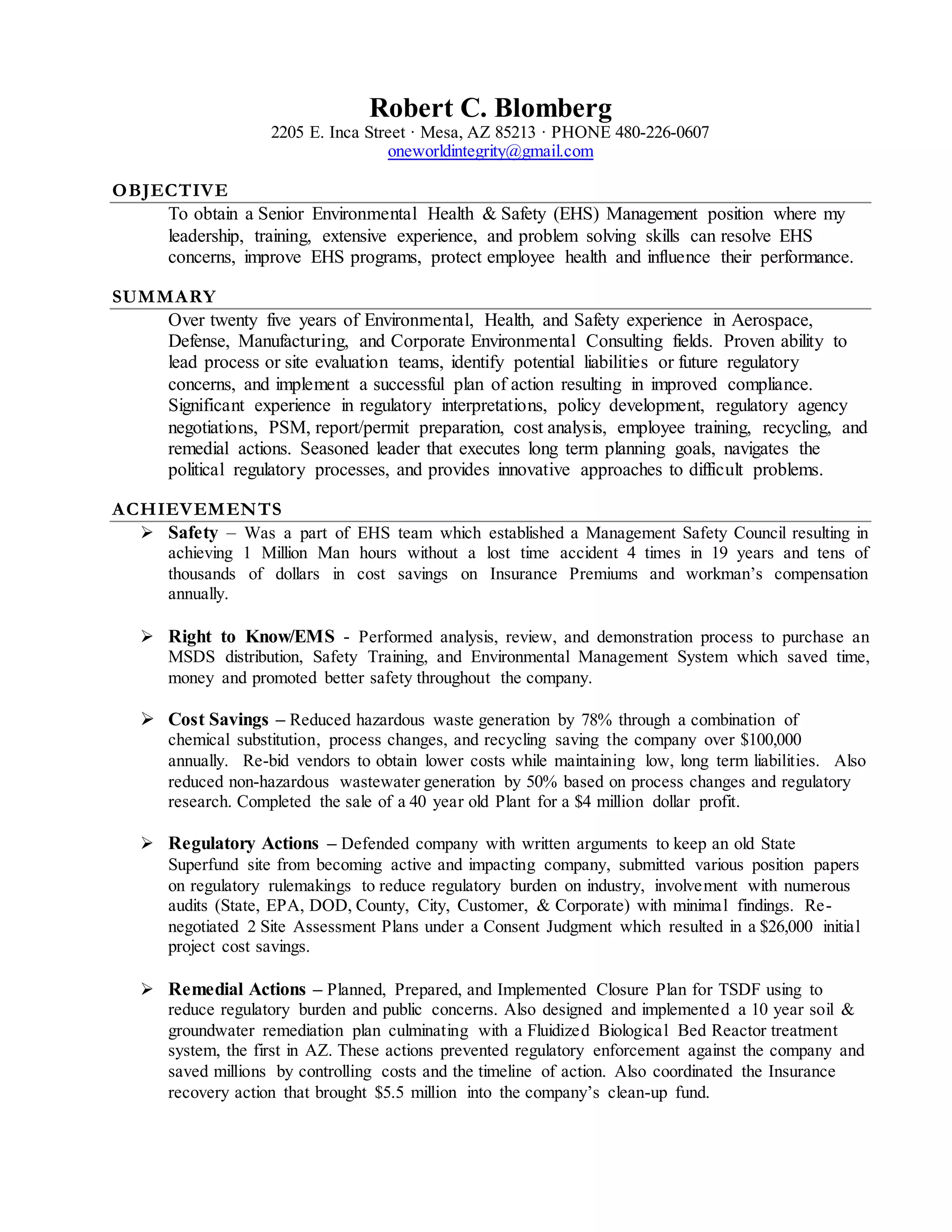 Robert-Resume-FEB 2016 | PDF