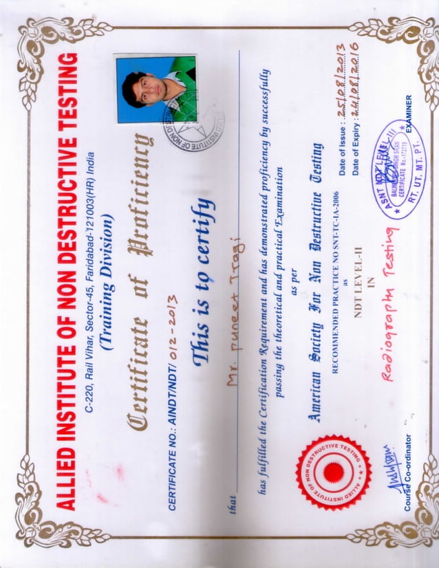 NDT CERTIFICATES | PDF