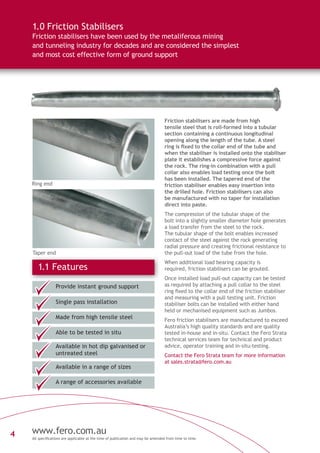 Fero Strata product brochure 2013_friction_bolts | PDF