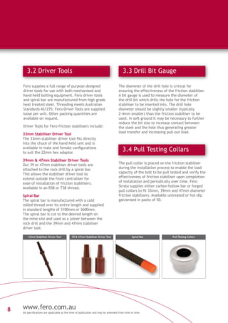 Fero Strata product brochure 2013_friction_bolts | PDF