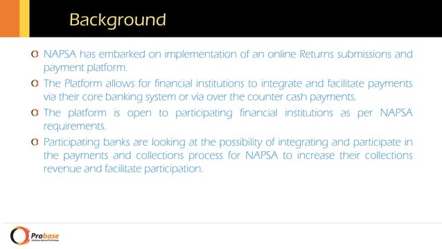 SmartPAY NAPSA Module Integration | PPT