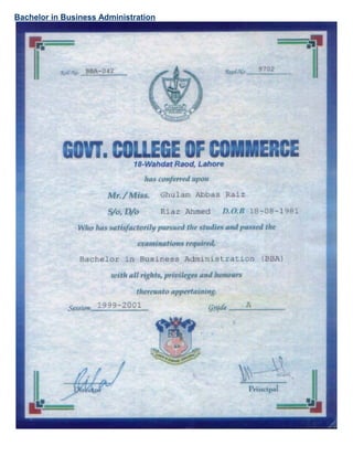 CV Ghulam Abbas | DOC | IT and Internet Support | Internet