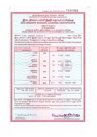 SSLC Mark sheet | PDF