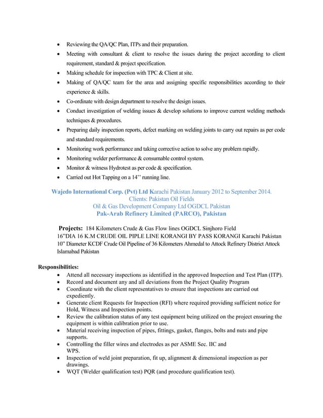 Ghulam Muhyuddin (QAQC Engineer) | PDF