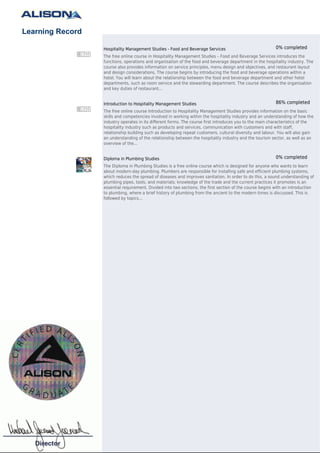 . ALISON Learner Record-wmhwarit | PDF