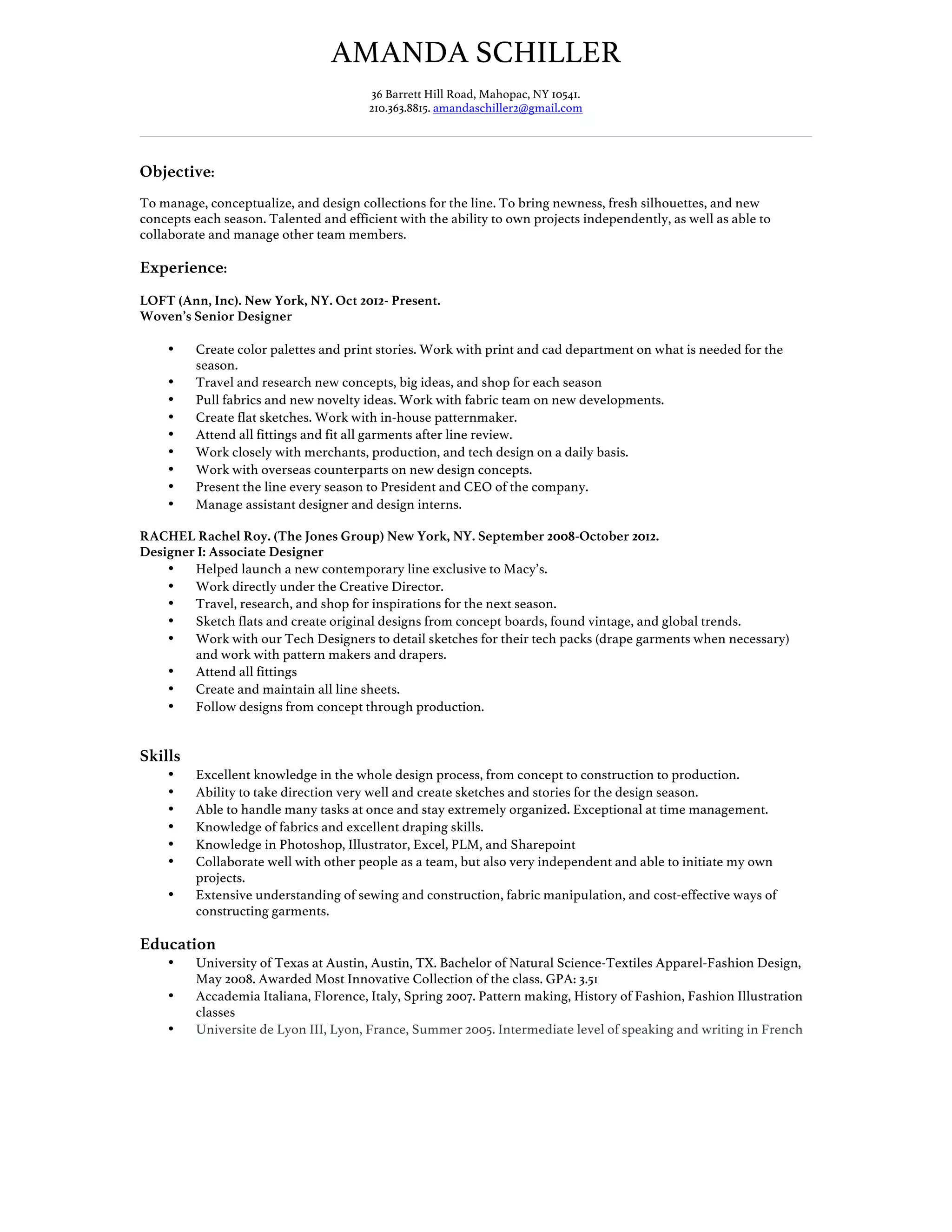 Amanda Schiller Resume2016 | PDF