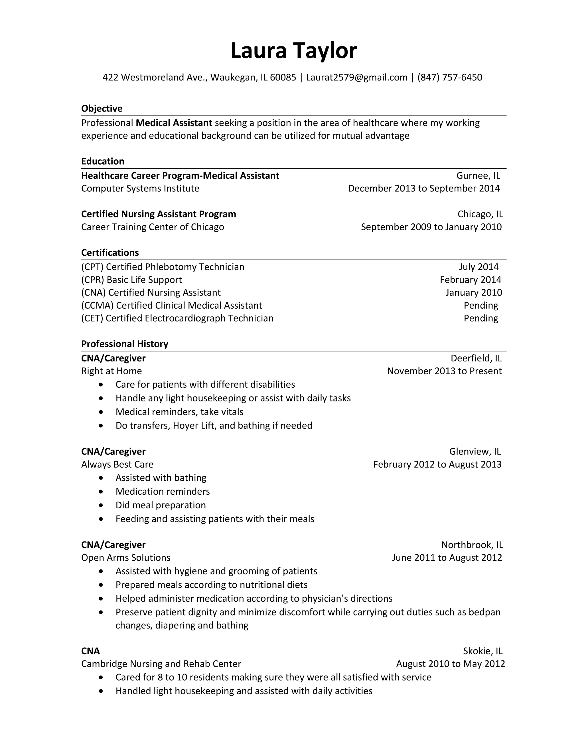 Taylor, Laura Resume | PDF