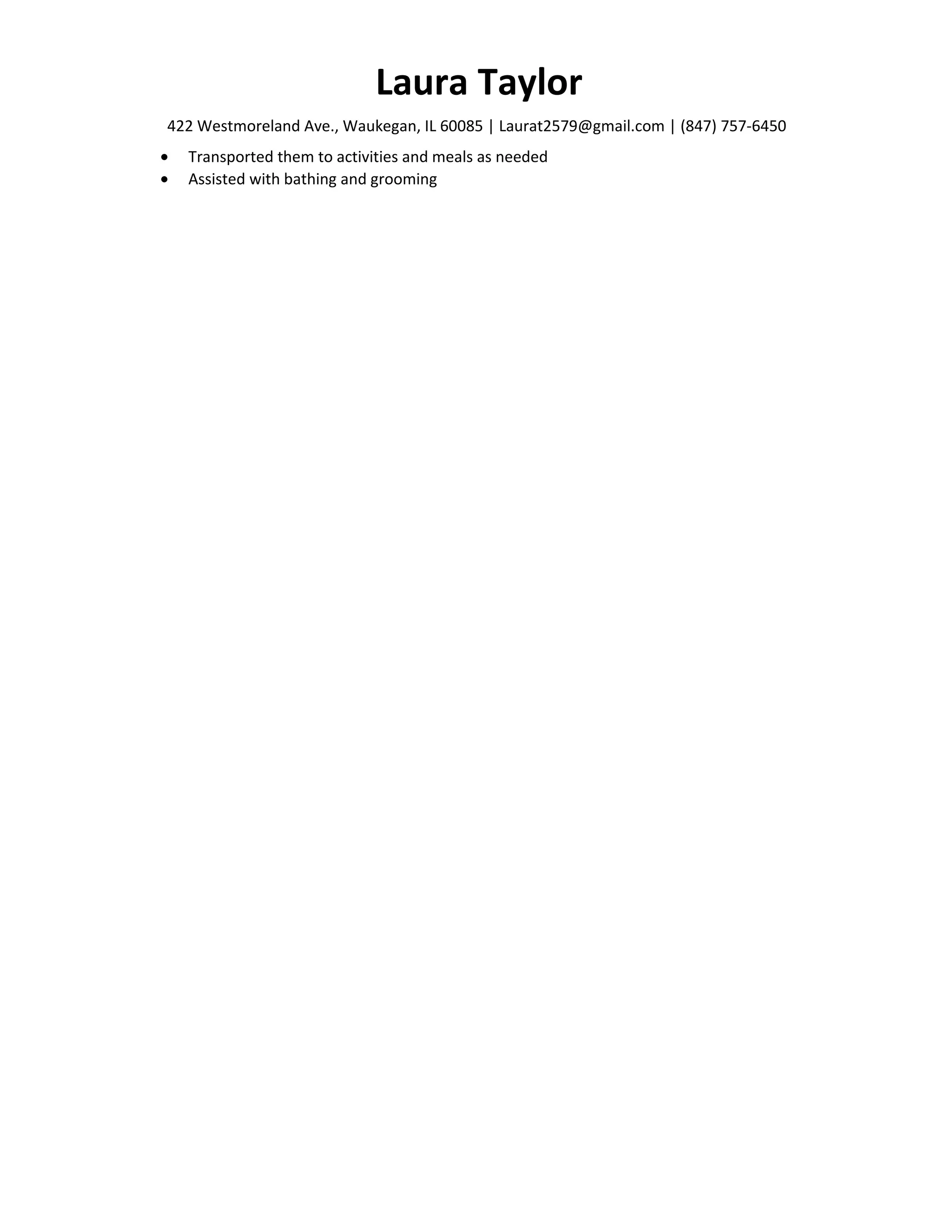 Taylor, Laura Resume | PDF