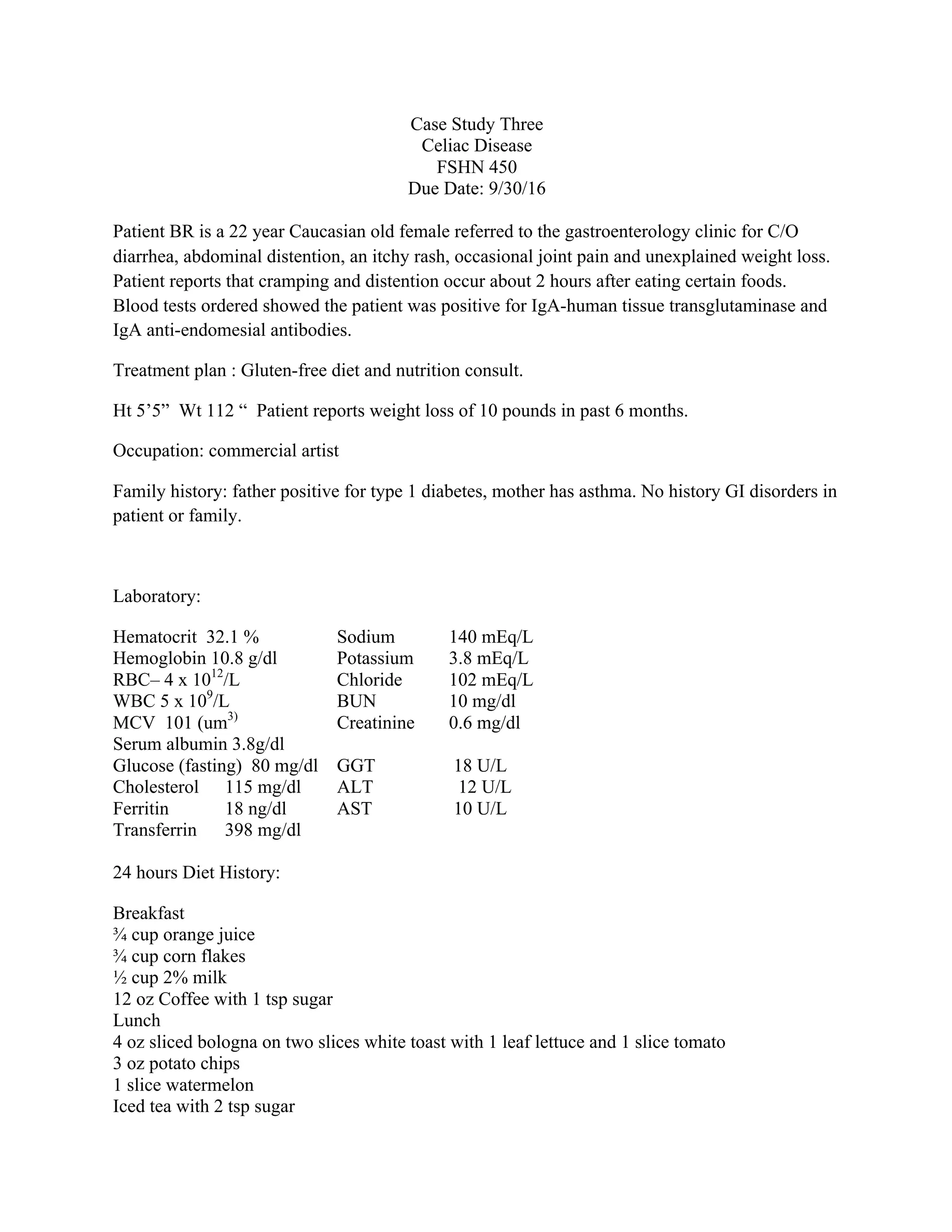Celiac Case study | PDF