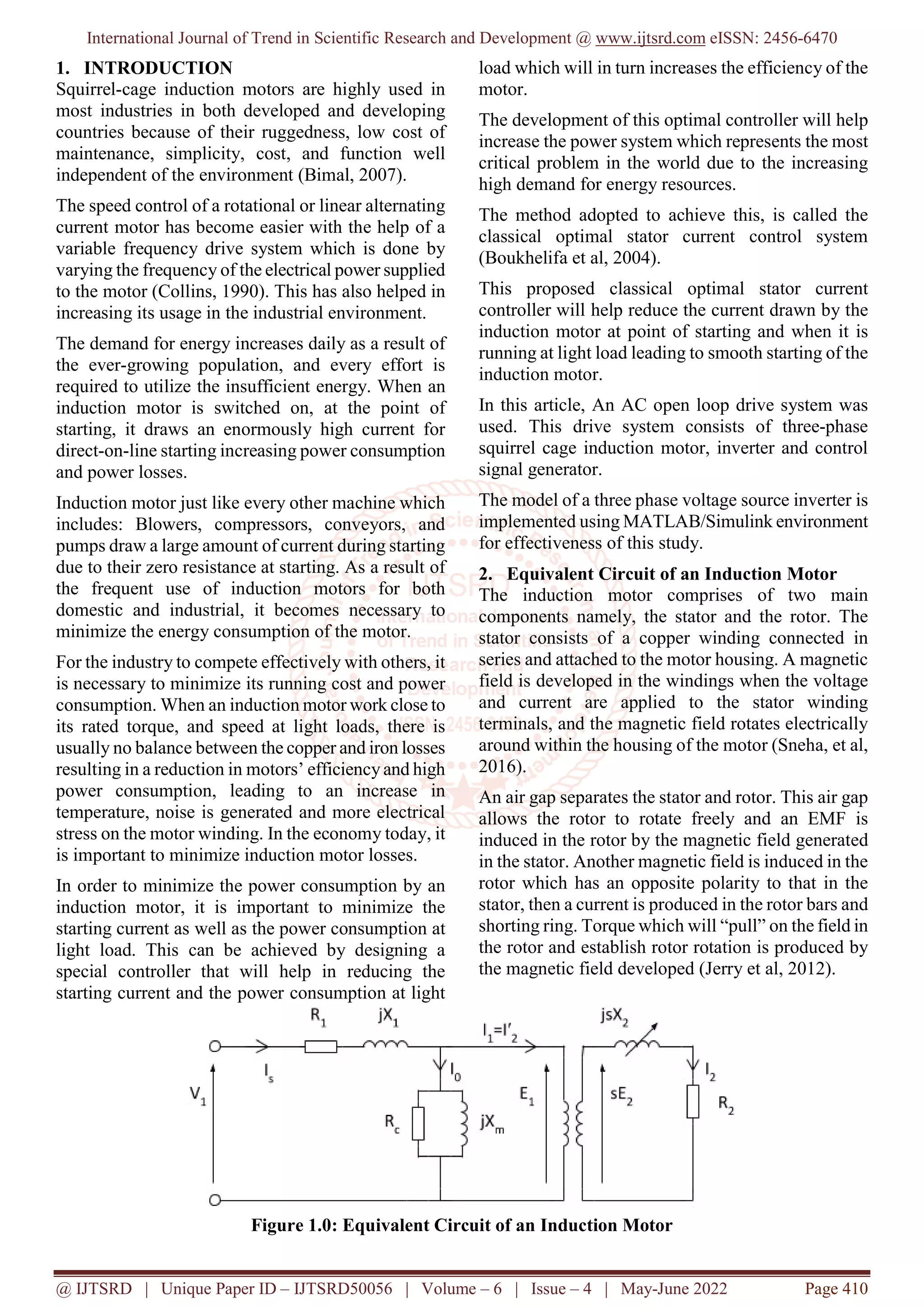 Energy Consumption Minimization of Squirrel Cage Induction Motor Using Classical Optimal ...