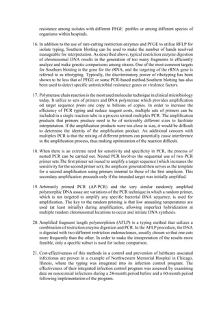 Genotyping methods of nosocomial infections pathogen | PDF