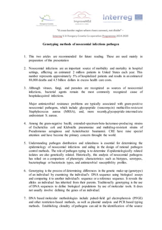 Genotyping methods of nosocomial infections pathogen | PDF