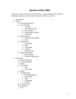Module of Easy HRMS | PDF