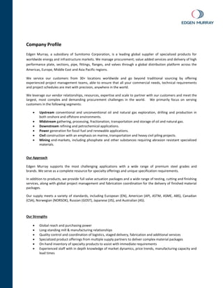 Edgen Murray - Company Profile | PDF