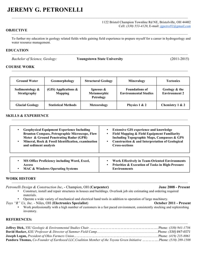 Jeremy Petronelli Resume | PDF