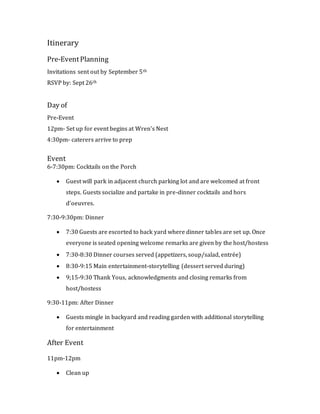 Special Events Packet | DOCX | Bars & Restaurants | Attractions