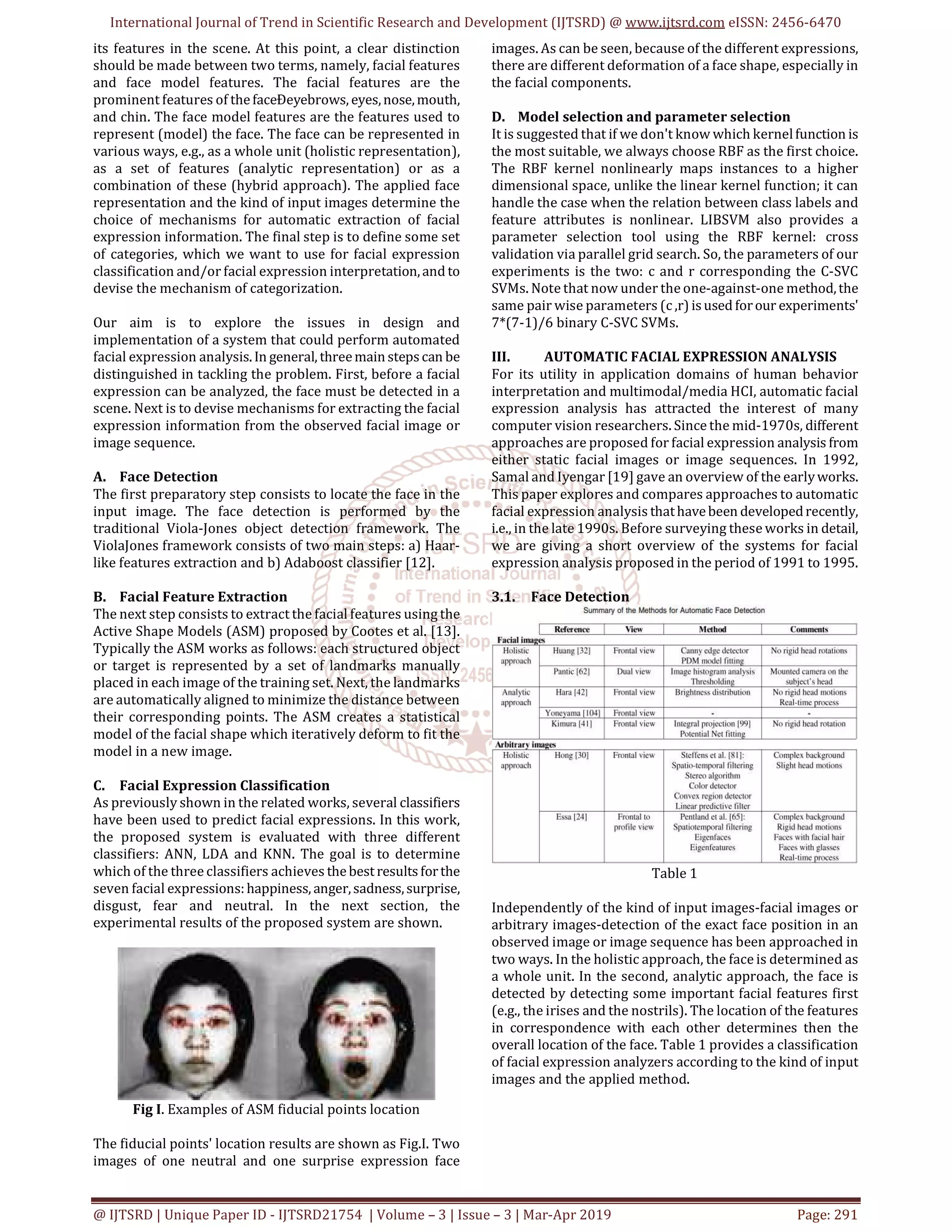 Fiducial Point Location Algorithm for Automatic Facial Expression Recognition | PDF