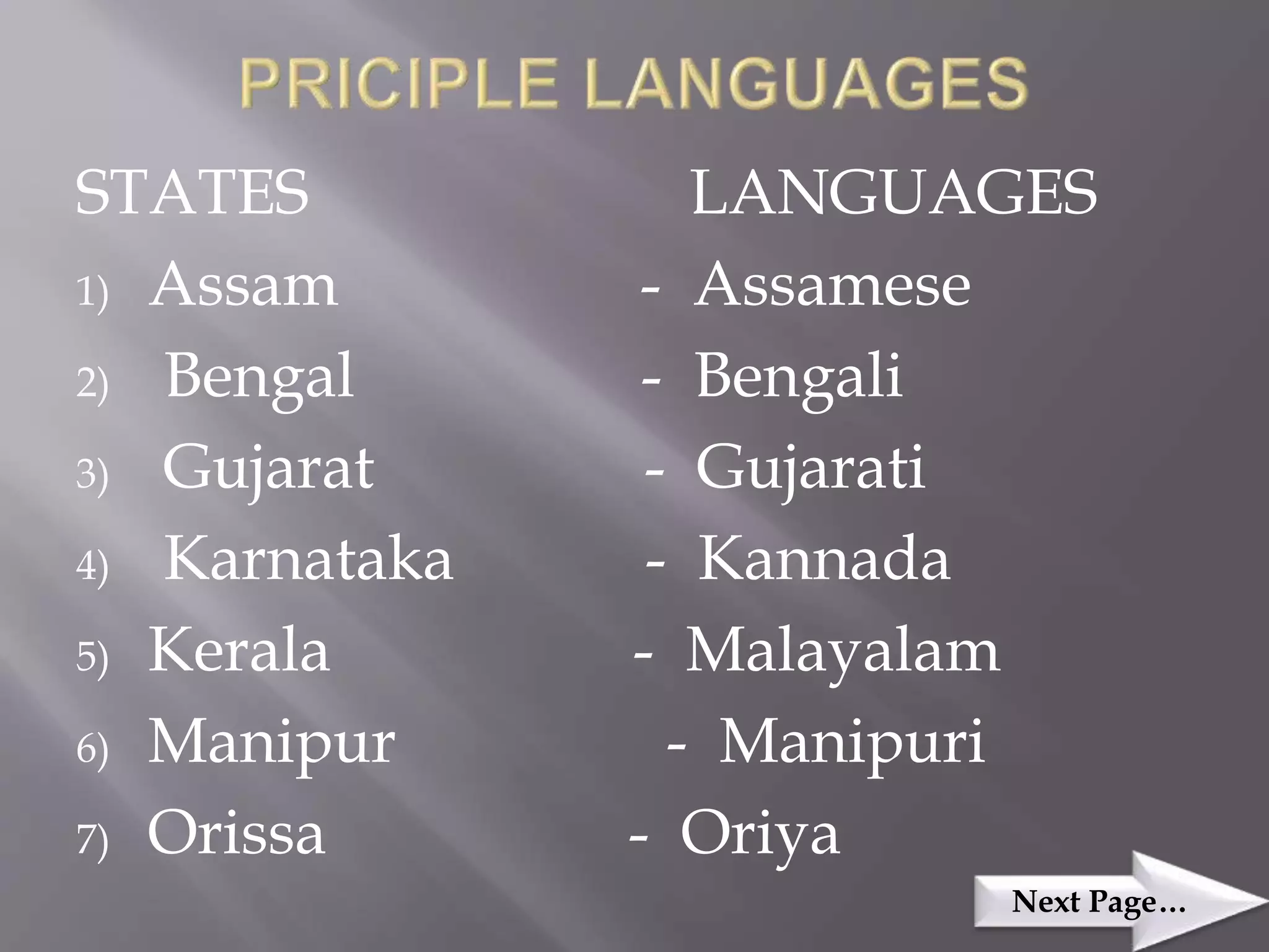 Programed instructional material: Principal languages of India | PPTX