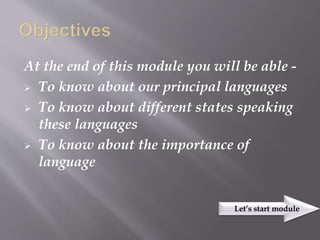 Programed instructional material: Principal languages of India | PPTX
