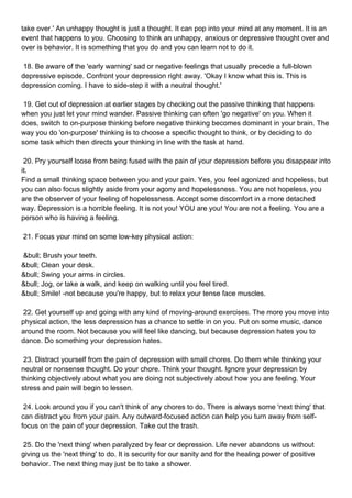 63 Tips on How to Overcome Depression | PDF