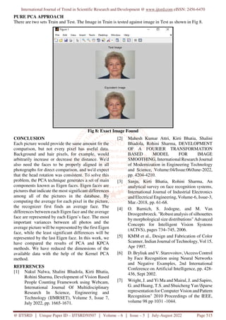 KPCA and Eigen Face Based Dimension Reduction Face Recognition Method | PDF | Computing ...