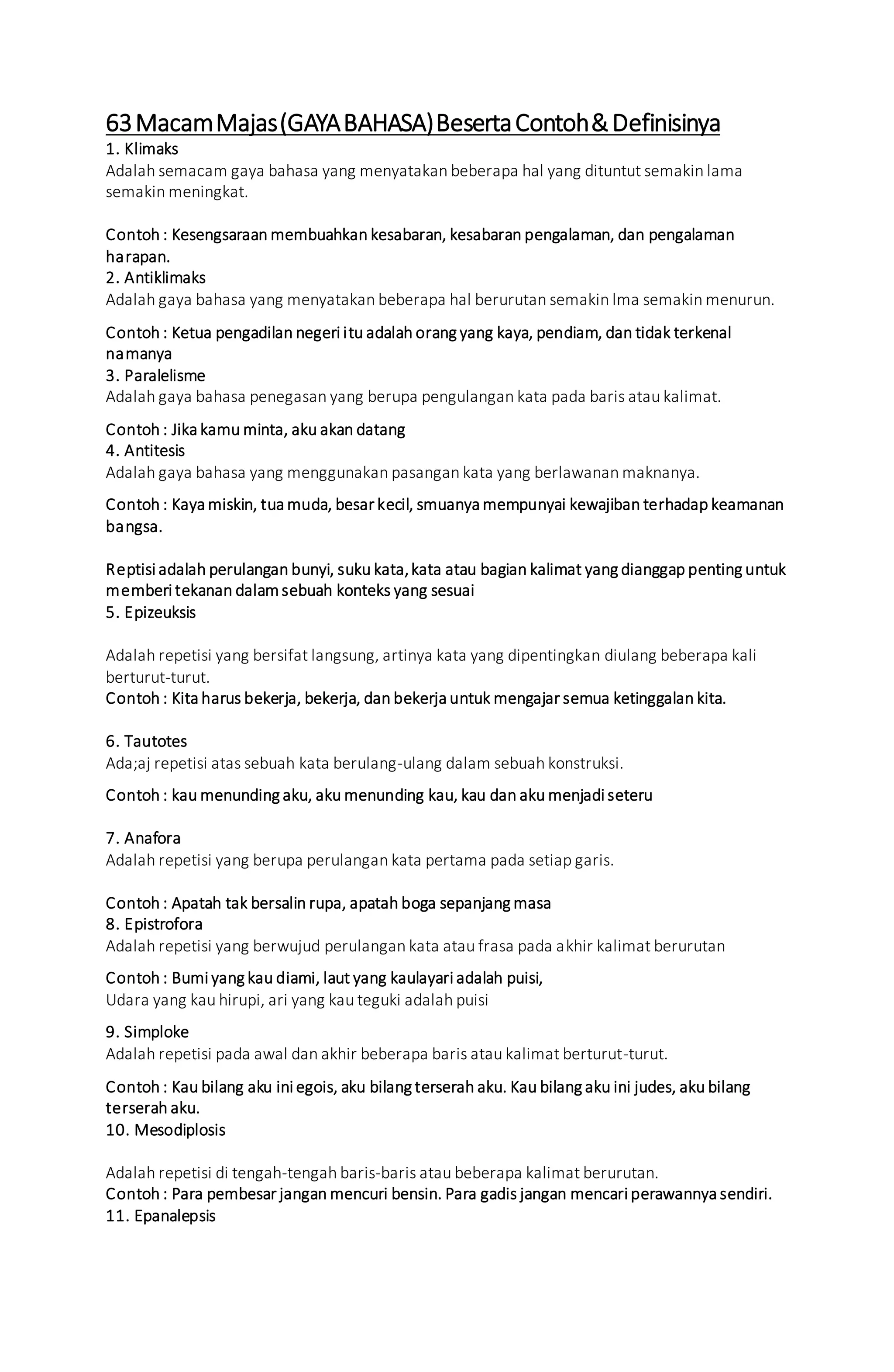 63 macam majas | DOCX