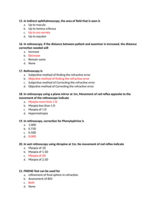 63 Multiple Choice Questions (MCQS) - Clinical methods in Ophthalmology ...