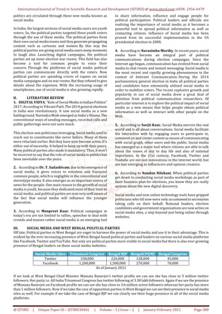 Social Media and West Bengal Political Parties A Brief Analysis | PDF
