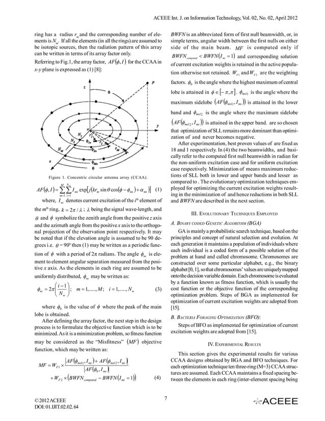 Application of Bio-Inspired Optimization Technique for Finding the Optimal set of Concentric ...