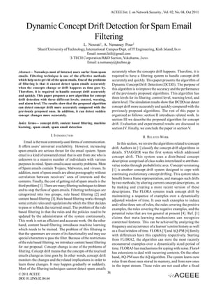 Dynamic Concept Drift Detection for Spam Email Filtering | PDF