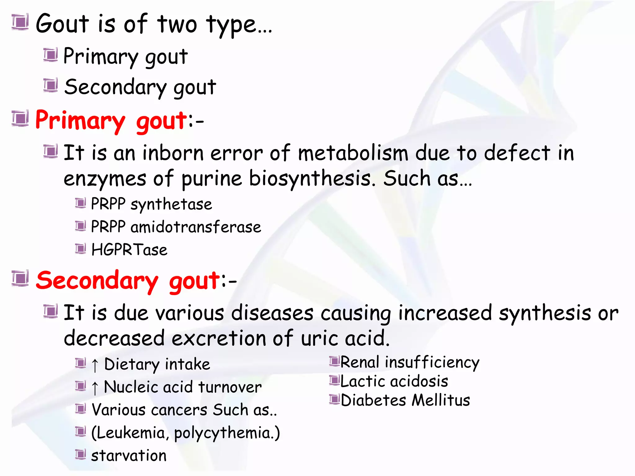 Biosynthesis of Purine Ribonucleotide, Gout | PDF