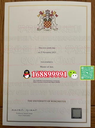 The University of Winchester degree offer diploma Transcript | PDF