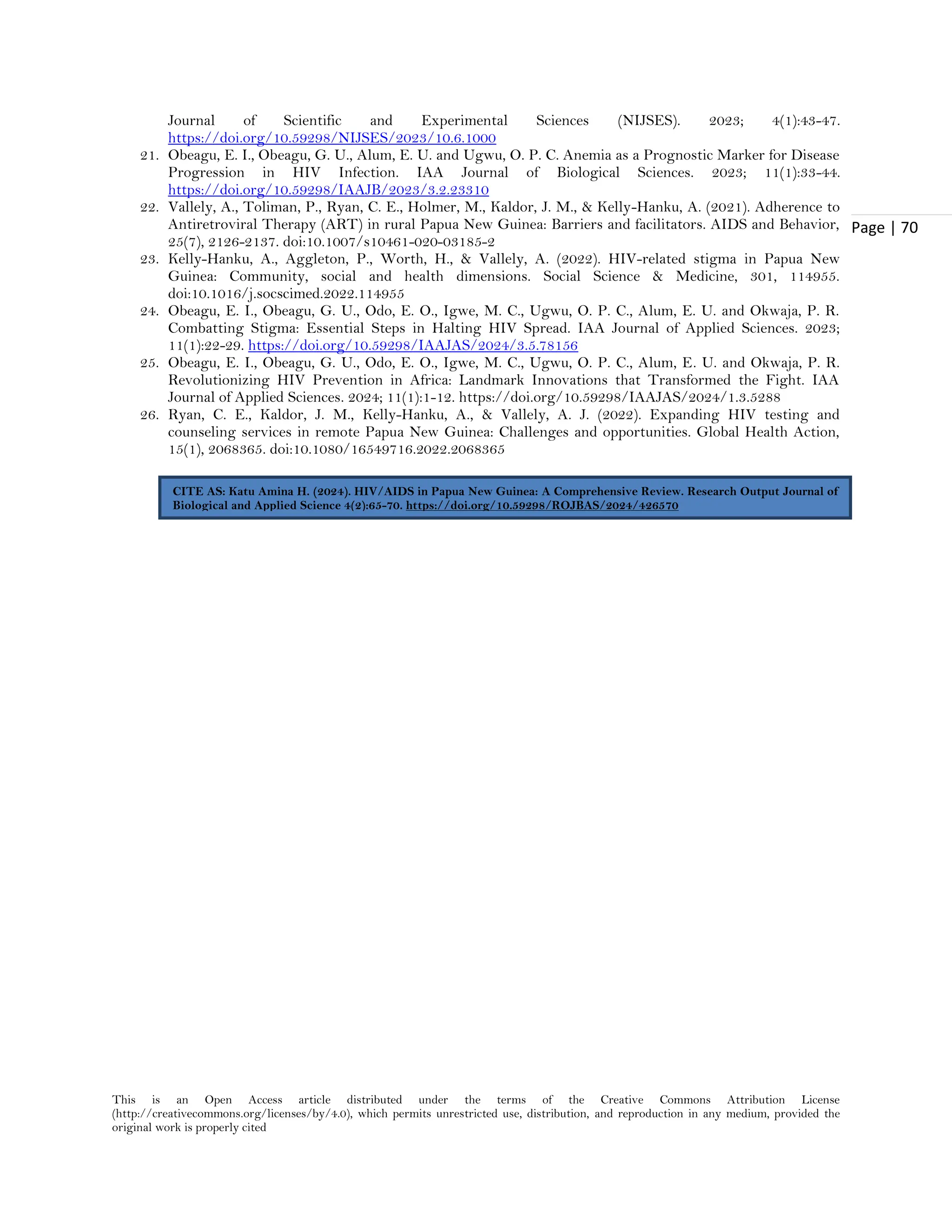 HIV/AIDS in Papua New Guinea: A Comprehensive Review (www.kiu.ac.ug) | PDF