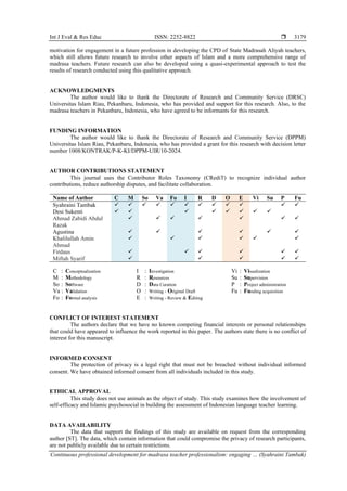 Continuous professional development for madrasa teacher professionalism ...