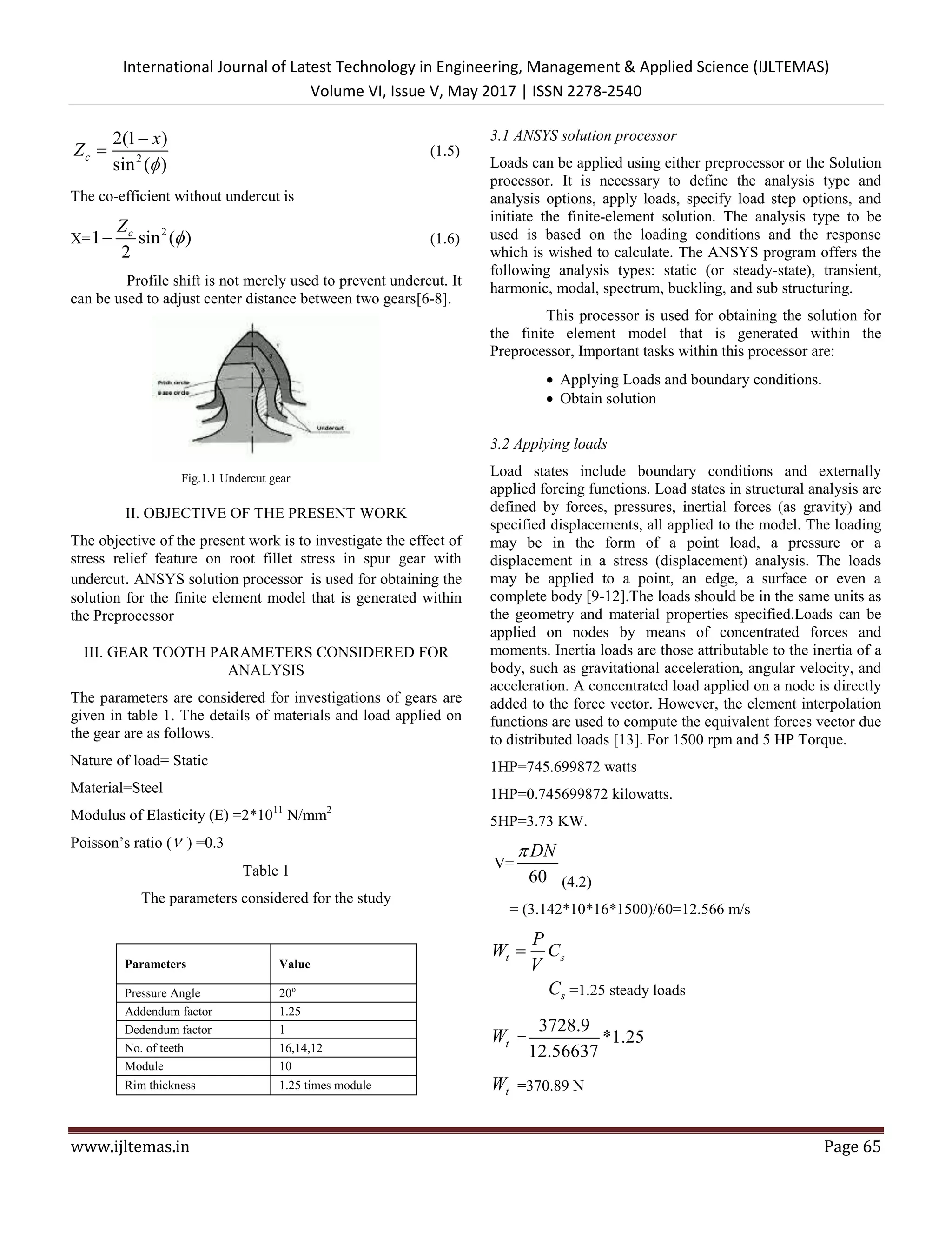 Root Fillet Stress Reduction in Spur Gear having Undercut | PDF